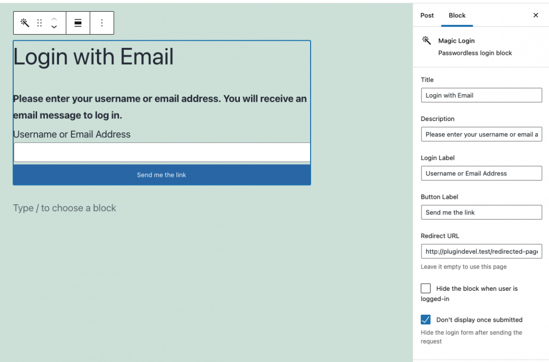 Add Login form to a Page — HandyPlugins