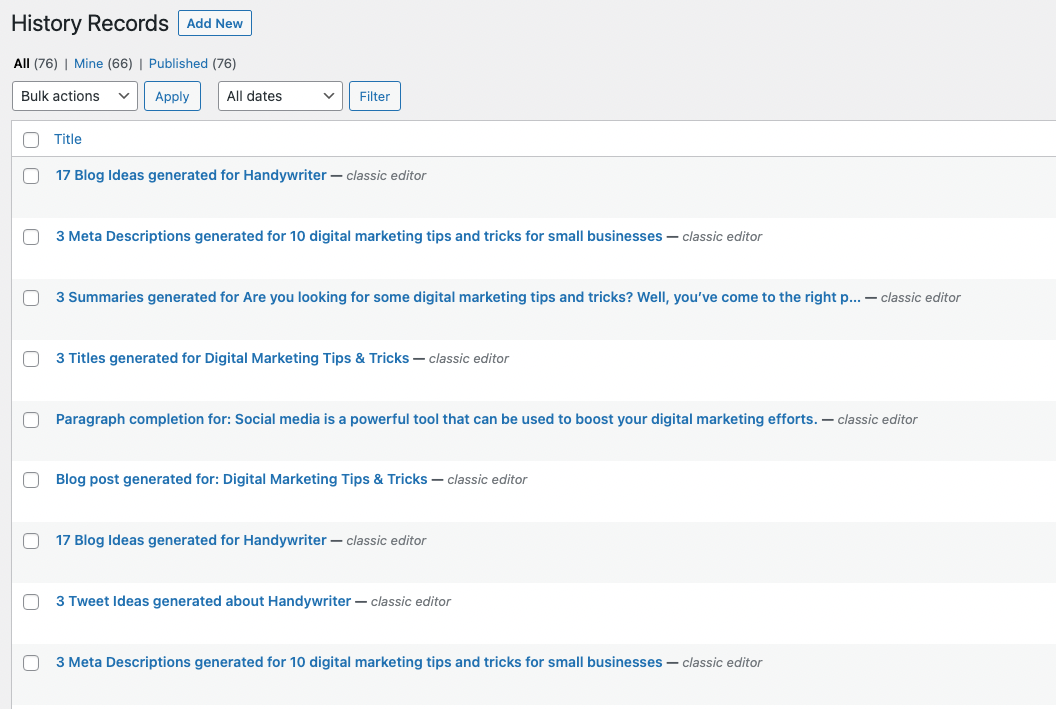 Keep records of AI generated Contents — HandyPlugins